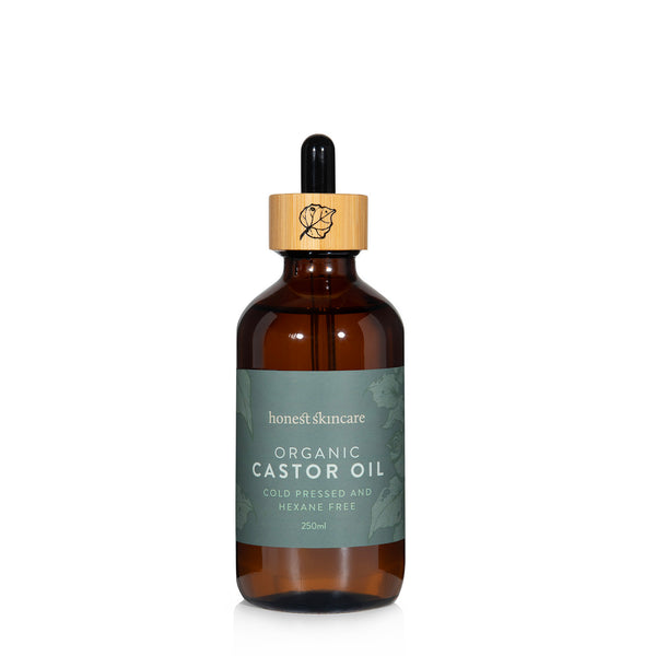 Organic Castor Oil: Cold Pressed, Hexane Free, Glass Bottle