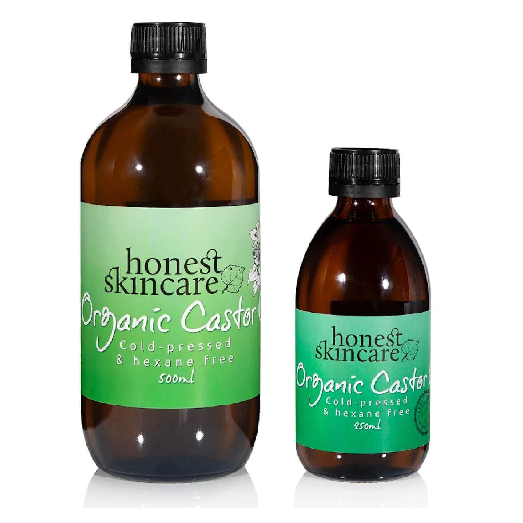 Castor Oil Organic Cold Pressed Hexane Free Glass Bottles